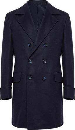 Kiton Giaccone - Homme - Manteaux - Bleu - Taille: XL