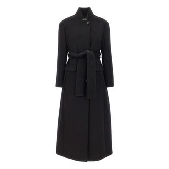 Marella Manteau ceintur&eacute; - Femme - Manteaux - Noir - Taille: 42 FR