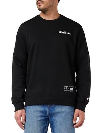 Champion Legacy Basketball Powerblend Fleece Crewneck Sweat, Noir/Gris Monument, M Homme