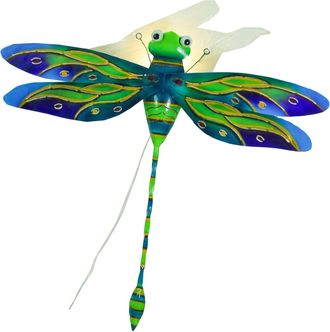Guru Shop Wandlampe/Wandleuchte, Kinderzimmer Lichtobjekt, Handgefertigt aus Metall - Libelle Blau/gr&uuml;n, 67x70x13 cm