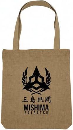 Fabulous Sac Shopping Tote Bag Aspect Lin - Mishima Zaibatsu Geek Jeux Video Combat - Sac de Courses Toile Epaisse 360g Beige Naturel Cabas Port&eacute; Epaule Solide