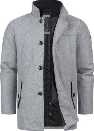 Indicode Herren INLunik Herrenmantel aus Wollmix | gef&uuml;tterte Winterjacke Parka f&uuml;r M&auml;nner Lt Grey Mix, XXL