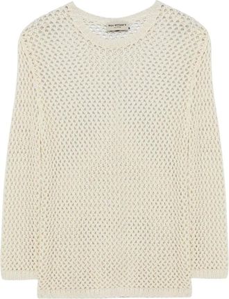 Roy Rogers Femme, Pulls, Beige, Taille: 40 FR Maglia girocollo in mesh di cotone