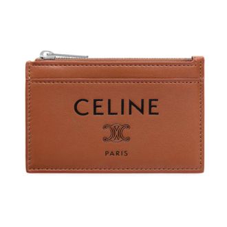Celine Zipped Card Holder aus glattem Lammleder - - Accessories - Herren - Braun - ONE SIZE