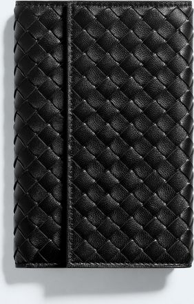 Bottega Veneta Portefeuille bi-fold zipp&eacute; &agrave; rabat Intrecciato Piccolo moyen format - Noir - Femme - Unisex