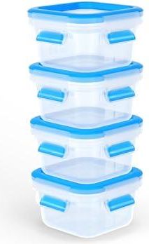 Emsa Clip & Close kleines Lunch-Set, 4x Frischhaltedosen mit 0,2 Liter, 100% dicht/gefrierfest/mikrowellensicher, zertifiziert f&uuml;r Babynahrung, sp&uuml;lmaschin