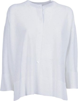 KANGRA Femme, Pulls, Blanc, Taille: 36 FR Serafino Bottoni e Micropaillettes