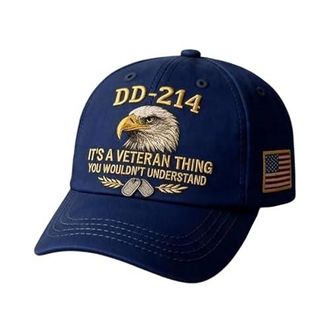 Generic DD-214 Casquette de baseball v&eacute;t&eacute;ran, noire avec broderie aigle et drapeau am&eacute;ricain, Its a Veteran Thing You Wouldnt Understand, cadeau militaire pou