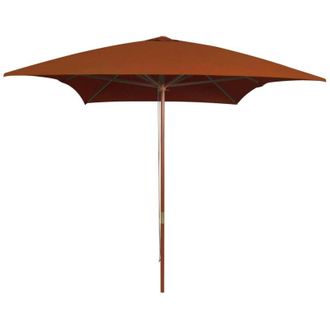 vidaXL Vidaxl - Parasol de jardin avec m&acirc;t en bois terre cuite 200x300 cm