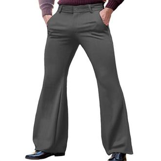 Generic Pantalon &eacute;vas&eacute; pour homme style ann&eacute;es 70 - Style vintage - Coupe ajust&eacute;e - Coupe &eacute;vas&eacute;e - Style d&eacute;contract&eacute; - Style d&eacute;contract&eacute; - Style d&eacute;contract&eacute;, 