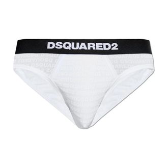 Dsquared2 Homme, Sous-v&ecirc;tements, Blanc, Taille: XS Slips en coton avec monogramme