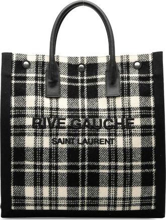 Saint Laurent 2020 Plaid Wool Rive Gauche North South tote bag - Schwarz