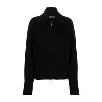 Lorena Antoniazzi Schwarzer Strick-Cardigan aus Wolle- Kaschmir- Seide - - Knitwear - Damen - Schwarzk - L