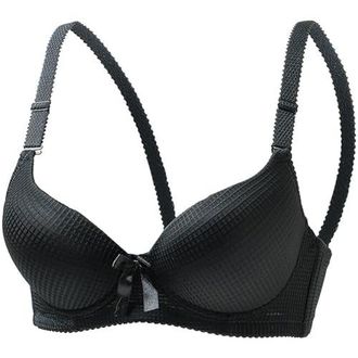 Generic Soutien-gorge pour femmes moyennes et sup&eacute;rieures - sans armatures, coton de b&eacute;b&eacute; fin, sous-v&ecirc;tements confortables et respirants noir noir, Noir, 38