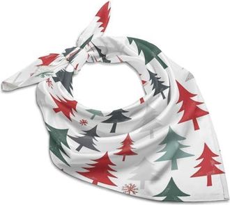 Generic Écharpe carrée de Noël en soie légère avec motif darbre coloré pour cheveux, foulard respirant, cadeau pour femme et homme, multicolore, 60x60cm