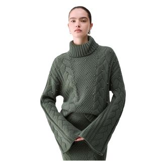 Liu Jo Maglia chiusa M/L godet e ric. - - Knitwear - Damen - Gr&uuml;n - S