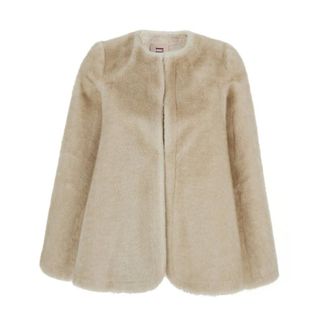 VALENTINI 1972 Valentini 1972, Femme, Vestes, Beige, Taille: 38 FR Cape Trap&egrave;ze en fausse fourrure