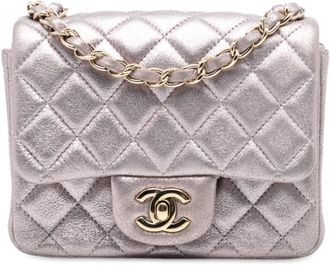 Chanel Hobo Bags - Mini Square Classic Iridescent Calfskin Single Fla - Gr. unisize - in Gold - f&uuml;r Damen