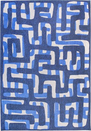 Louis De Poortere Louis De Poortere Teppich Craft Kuba blau