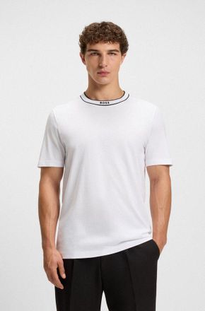 HUGO BOSS T-Shirt Tee mit Streifendetail am Ausschnitt