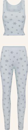 SKIMS Skims Lounge-Set Cotton Rib blau