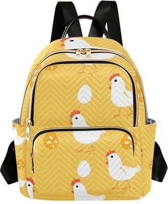 Mnsruu Mini sac à dos pour femme, motif coq, oeufs jaunes, petit sac à dos tendance pour femme, sac à dos décontracté, Multi216, M
