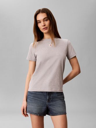 Calvin Klein Jeans T-Shirt CALVIN KLEIN JEANS, Damen, Gr. XXL, heroic grau heather, Web, Obermaterial: 100% Baumwolle, klassisch, Rundhals, eingesetzt abgesteppte Kante,