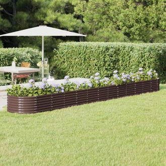 vidaXL Vidaxl - Lit sur&eacute;lev&eacute; de jardin Acier enduit de poudre marron