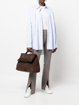 Fabiana Filippi sac &agrave; main &agrave; logo emboss&eacute; - Marron
