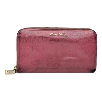 Miu Miu Portefeuille en cuir Pre-owned - Femme - Pre-owned - Violet - Taille: ONE Size