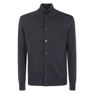 Zanone Cardigan col roul&eacute; Chioto - Homme - Pulls - Gris - Taille: XL