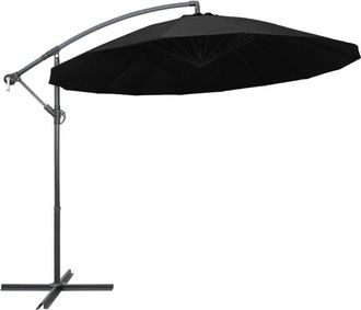 vidaXL Parasol suspendu avec poteau noir 3 m Vidaxl