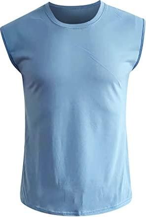 Generic Haut Running Homme - T-Shirt Respirant sans Manches pour Hommes Tops Slim Fashion Summer Round Neck Short Sleeve Haut Tunique Homme Coton San Manches