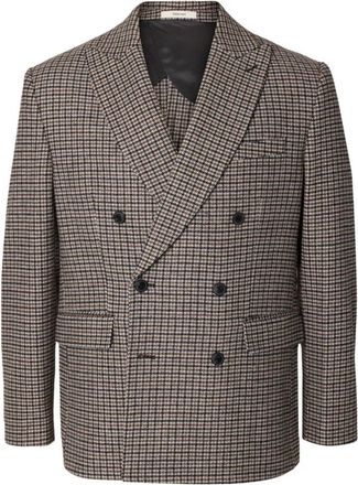 Selected Morris Check Blazer - - Jackets - Herren - Braun - 3XL