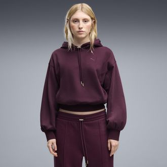 Puma Hoodie d&eacute;contract&eacute; en polaire HER Femme, V&ecirc;tements, Rouge, XL