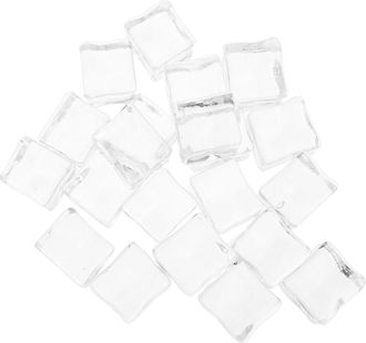 Garneck K&uuml;nstliche Eisw&uuml;rfel Acryl 25mm Transparent 20 St&uuml;ck Wiederverwendbare Eissteine Vasenf&uuml;ller f&uuml;r Barfotografie Tischdekoration Hochzeit Geburtstag