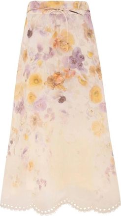 Zimmermann Femme, Jupes, Multicolore, Taille: 40 FR Memento Embroidered Midi Skirt