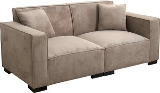 Oviala Sofa, gerade, aus Cord, 2-Sitzer, Taupe, L 180 cm