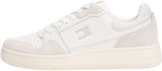 Tommy Jeans Damen TJW Retro Basket Sneaker EN0EN02818 Low-Top, Wei&szlig; (Ecru/Stratus Grey), 38 EU, White Ecru Stratus Grey, 38 EU