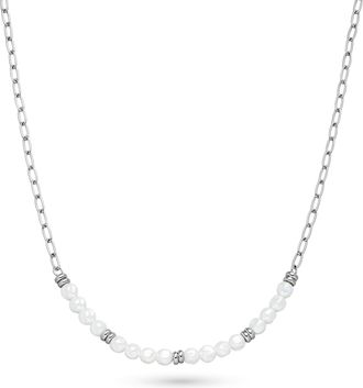 s.Oliver Necklace - Elegante Halskette aus poliertem Edelstahl - Silber - Gliederkette 50 cm - wasserfest & hautfreundlich