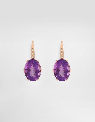 Dolce & Gabbana Anna Earrings In 18-carat Red Gold With Amethysts And Diamonds - Frau Ohrringe Rot Onesize