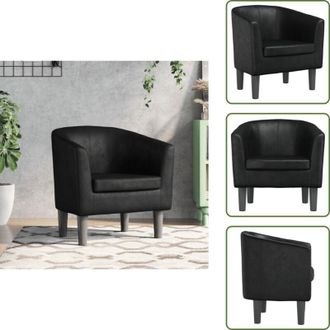 vidaXL Clubsessel Schwarz Kunstleder - Moderner Sessel - Lounge Chair - Ecksofa - Wohnraum Dekoration - Schwarzes Sofa