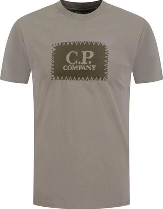 C.P. Company C.p. Company, Homme, Tops, Gris, Taille: M Logo Print T-Shirt