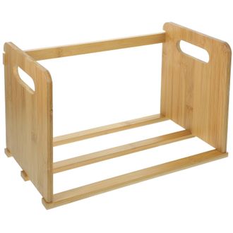 NUOBESTY Parliky Holz Schallplattenst&auml;nder Schreibtisch B&uuml;cherregal Quadratischer Buchorganizer mit Buchst&uuml;tze Platzsparend Stabiles Holz f&uuml;r Vinyl Schallplatt