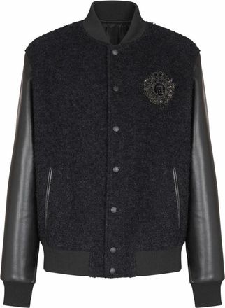 Balmain Varsity-Jacke aus Tweed und Kunstleder - - Jackets - Herren - Schwarzk - L