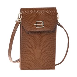 Baldinini Lizard Print Mobile Phone Holder - Femme - Accessoires - Brun - Taille: ONE Size