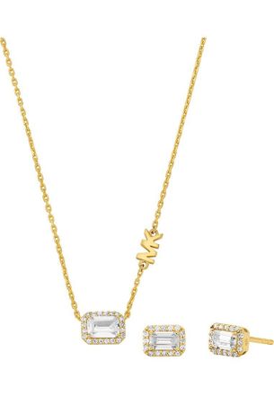 Michael Kors Womens Semi precious necklace and earring jewelry set