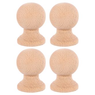 Valiclud 4 St&uuml;ck Holzm&ouml;bel Zierelemente aus Unbehandeltem Hartholz Treppenpfostenkappen Bettpfostenaufs&auml;tze Dekorative Holzspitzen f&uuml;r M&ouml;bel und Garten Bastelp