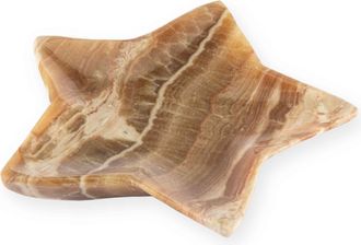 NKlaus Sternschale 11,5 cm aus Aragonit - Hochwertige Naturstein-Schale, ideal für Schmuck, Deko oder als stilvolles Geschenk, handgefertigt mit einzigartige