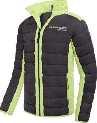 Nebulus Herren Jacke FIGHT, warme Outdoorjacke, praktische & vielseitige &Uuml;bergangs- & Winterjacke, schwarz-lime - 3XL